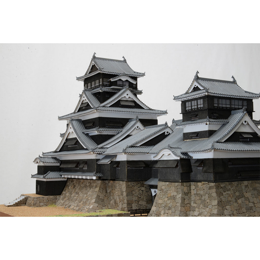 "Kumamoto Castle" Wooden Japanese Castle Model, by Woody JOE